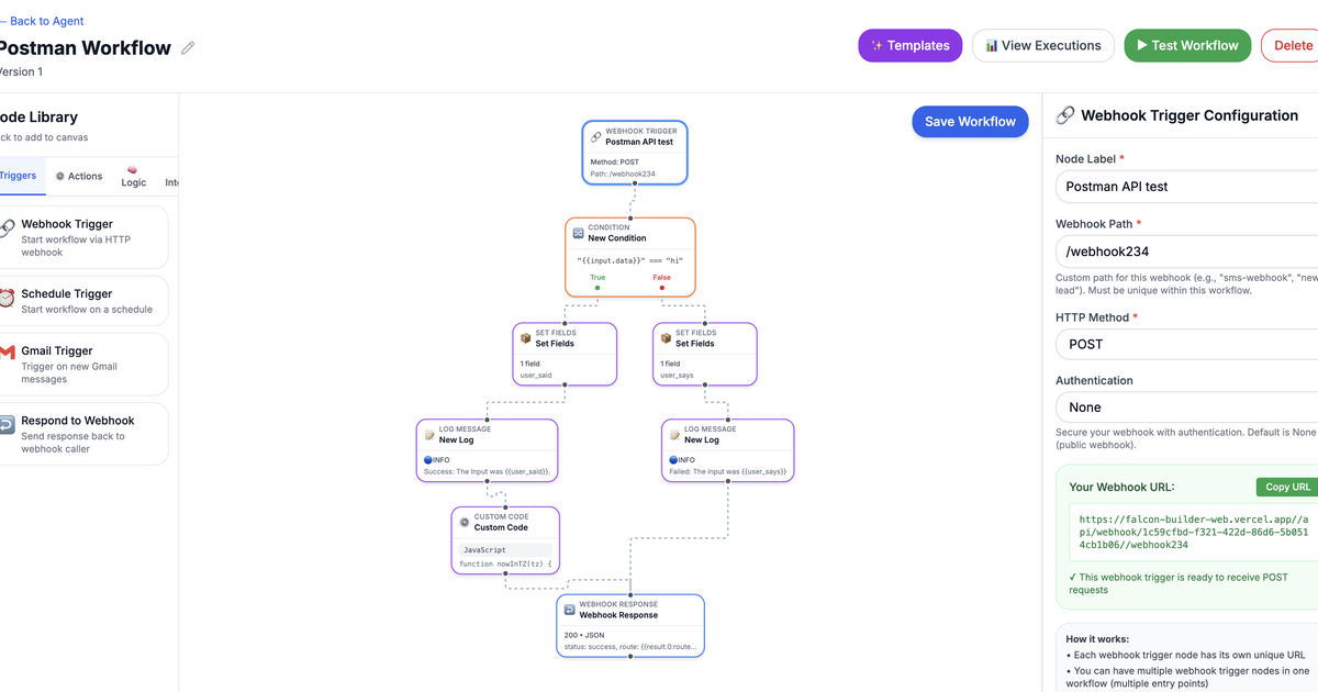 Falcon Builder - AI Agent Platform